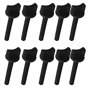 009-00201 1/4×2inch Nylon Thumb Screw Bolt Hand Plastic Screws Thread for RC Model Aircraft Black 10Pcs,Aicosineg