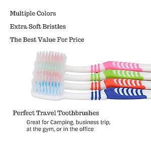 G-Smile 144 Individually Wrapped Disposable Toothbrushes, Regular Size Head, Extra Soft Bristle, Color Vary, Convenient & Affordable (Extra Soft)