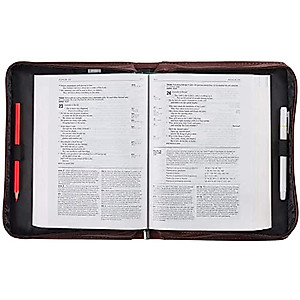 Personalized Custom Bible Cover for Men Two-Tone Brown John 3:16 Faux Leather Christian Gift for Father, Brother, Son, Grandpa, Grandson Laser Engraved Imprinting Your Text Name (Large)