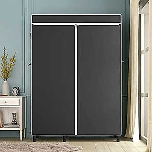 VIPEK V2C Wire Garment Rack Covered Clothes Rack with 3 Hanging Rods, Black Clothing Rack with Black Oxford Fabric Cover, Heavy Duty Metal Closet Rack Freestanding Wardrobe Closet, Max Load 650LBS