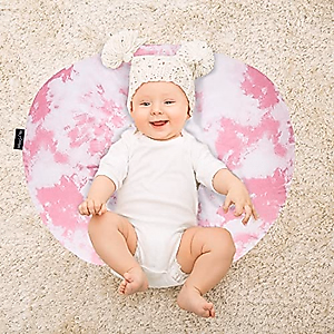 Dream On Me Beeboo Nursing Pillow and Positioner, Breastfeeding and Bottlefeeding Pillow, Removable and Washable Pillow Cover, Soft and Breathable Fabric, Pink