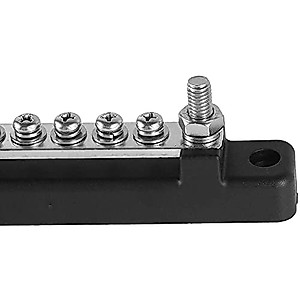 6 Terminal Bus Bar Kit - 150 A BusBar Block, Ground Distribution, 6 Post Power Distribution Terminal Block w/ 6 M4 Screws + 2 Studs Set, for Caravan Car Boat Marine Caravan RV