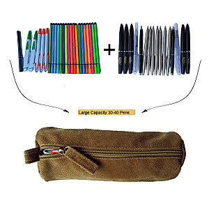 Enyuwlcm Heavy Canvas Stationery Portable Compact Simple Zipper Pencil Case and Durable Small Medicine Bag 1 Pack Khaki