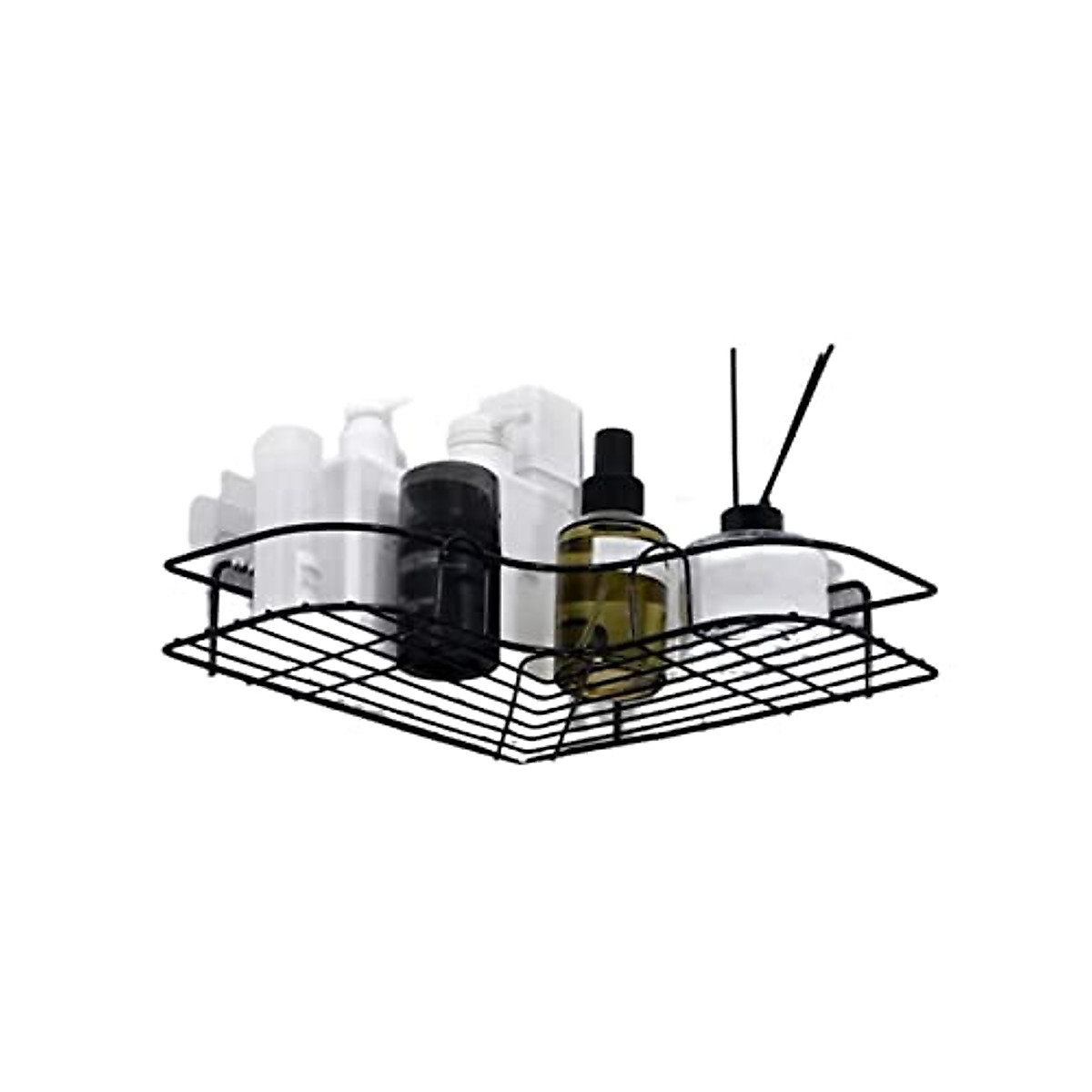 Shower Caddy Corner, Corner Shower Shelf for Bathroom, Shower Corner Shelf with 8 Hooks, No Drilling Self Adhesive
