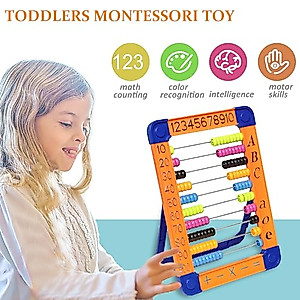 MICKYU Abacus for Kids Math- Classic Preschool Counting Learning Toys with 100 Beads