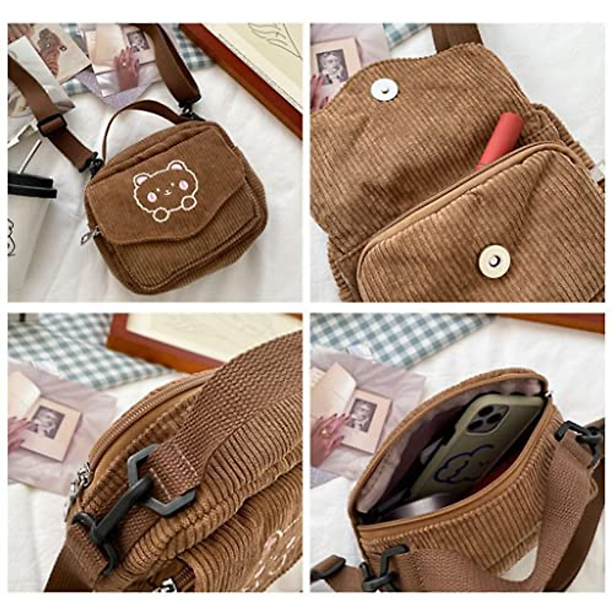 Crossbody Bags for Women Corduroy Hobo Bag Small Cell Phone Purse Cute Tote Bags Satchel Bag Shoulder Bag Handbag 2023