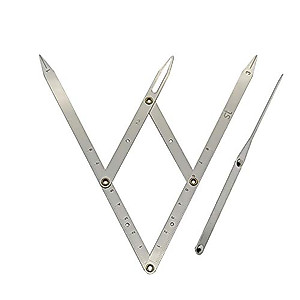 Golden Mean Calipers Stainless Steel Thrush Eyebrow Microblading Ruler Eyebrow Permanent Measure Symmetrical Tool Three-point Positioning Balance Ruler for Makeup Ratio Measure Fibonacci Gauge Tool