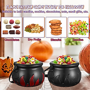 BESPORTBLE 2pcs Halloween Candy Bowls Party Candy Jars Pot and Bucket Candy Containers Plastic Black Witch Cauldron Candy Holders for Cauldron Halloween Party Favor Decor