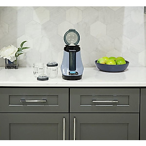 Baby Brezza Safe & Smart Electric Baby Bottle Warmer, Breastmilk Warmer + Baby Food Warmer + Defroster - Universal Warmer Fits All Feeding Bottles: Glass + Plastic – Wireless Bluetooth Control, Slate