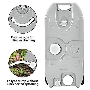 YITAHOME 10.6 Gallon Large Capacity Portable Water Holding Tank with Catching Metal Handle Odorless Tote for Camper with Large Wheels, Filling Port, Hose, Faucet, 2 Handles for Easy Carry & Fast Empty