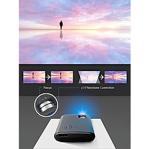 WEWATCH V50 5G WiFi Projector 1080P with Blutooth (Gray), PS101 Adjustable Height Table Projector Tripod Stand