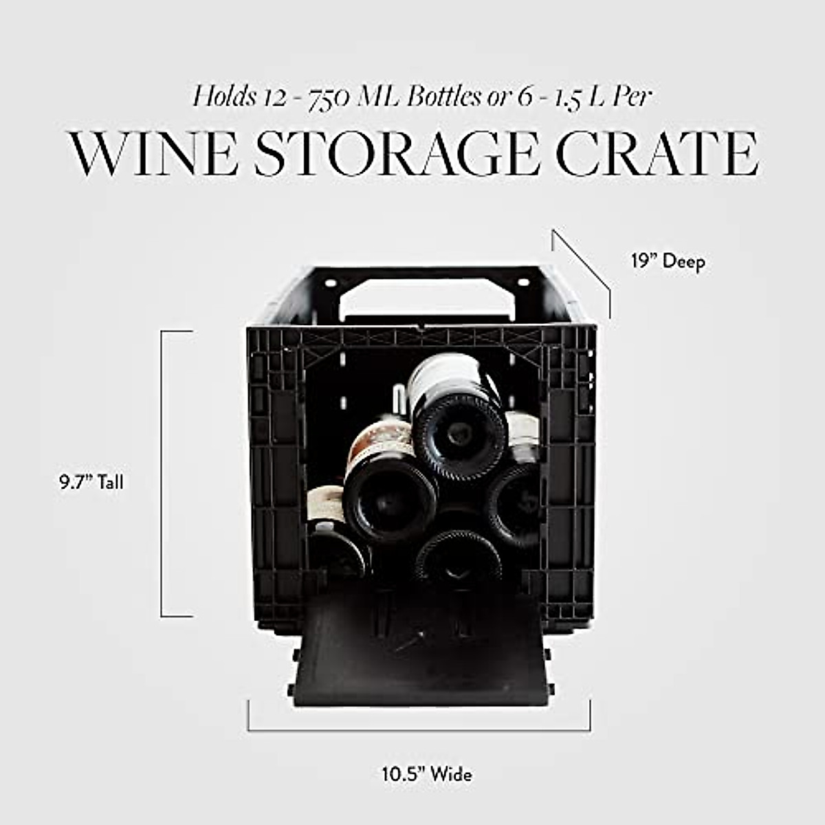 Flexible Wine Storage System for Wine Collectors | Front and Rear Access Door | Stackable Storage Solution | 6 Separate Weinbox Storage Crates | Hold Up To 72 Bottles | Works with All Bottle Shapes