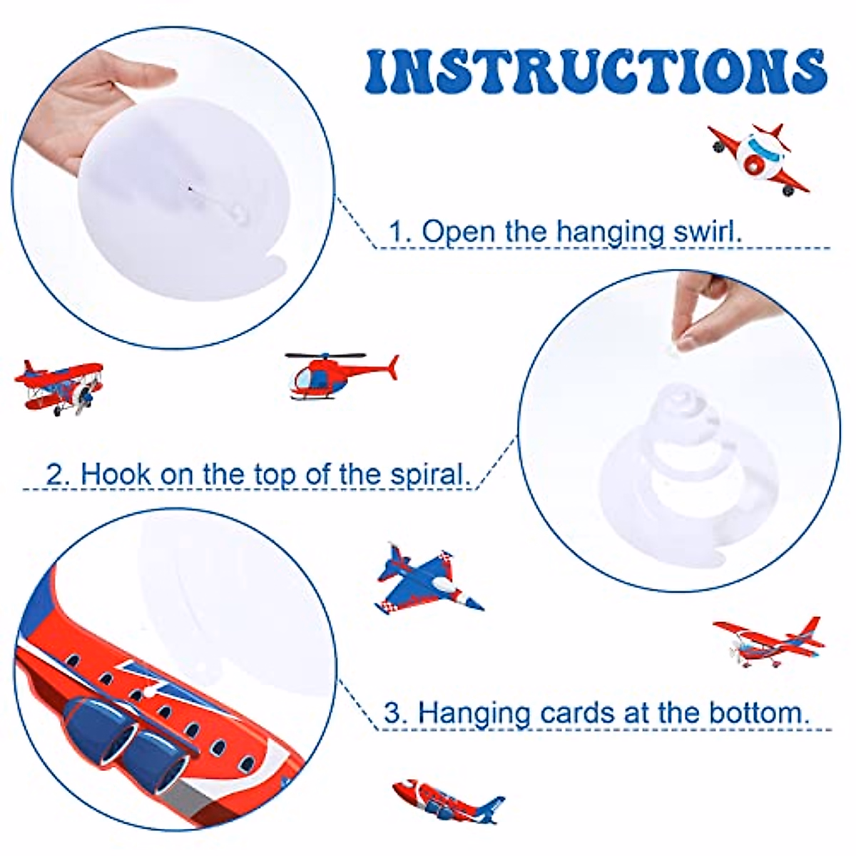 30 Pieces Airplane Hanging Swirls Decoration Airplane Party Supplies Airplane Foil Swirls Airplane Ceiling Whirls Airplane Spiral Streamers for Airplane Theme Party Baby Shower Birthday Party Favors