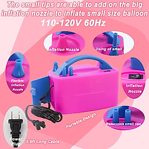 Gifts2U Balloon Column Stand and Balloon Pump, Electric Balloon Pump with 2 Sets 7Ft Ajustable Balloon Column Kits and 100 Pcs Balloons for Graduation Birthday Party Home Decoration (100-110V 600W)