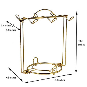 HOHIYA 2 Pcs Tea Cup Display Rack Saucer Stand Holder Teacup for China Coffee Mug Organizer Gold