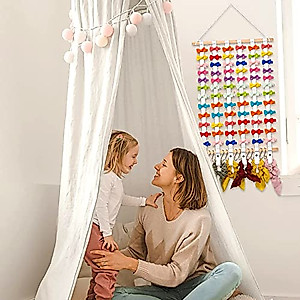 ALinmo Bow Holder for Girls Hair Bows, Bow Hanger for Baby Girl Hair Accessories, Head Band Holder Wall Hanging Decor, Bow Organizer for Baby Girls Room, Nursery, Ornament Gift