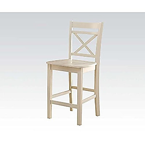 ACME Furniture Tartys Counter Height Chair (Set of 2), Cream
