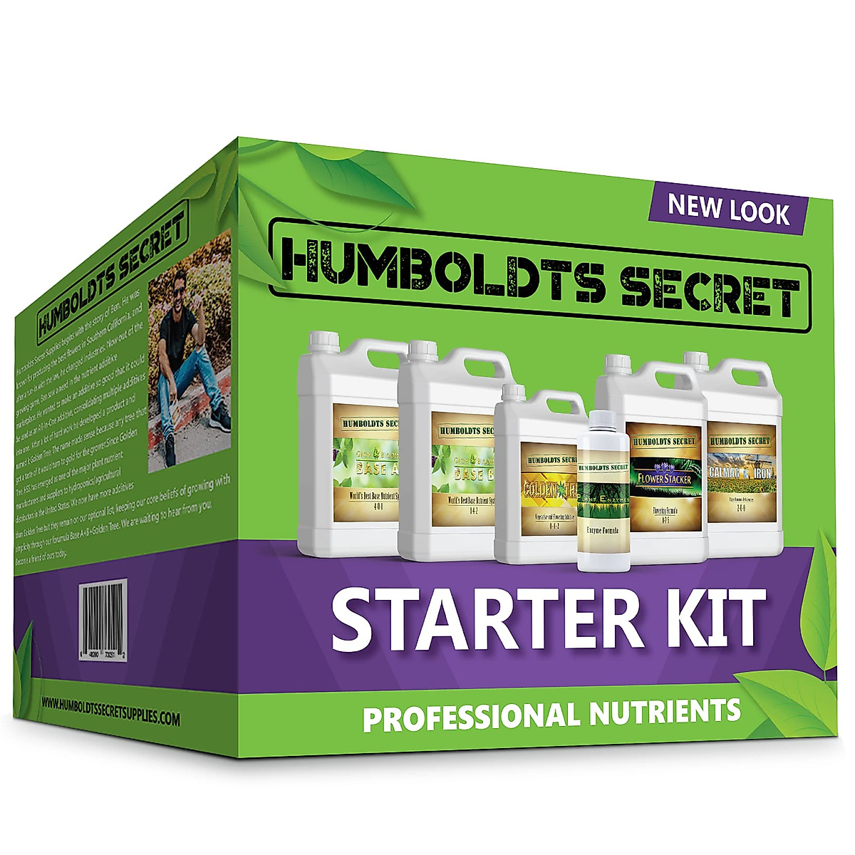 Humboldts Secret Starter Kit Pack – World's Best Indoor & Outdoor Plant Fertilizer and Nutrient System: Base A & B – Golden Tree – Flower Stacker – Plant Enzymes – CalMag & Iron
