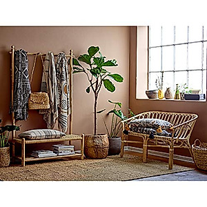 Bloomingville Multi Color Cotton Blend Printed Blanket with Fringe Throw