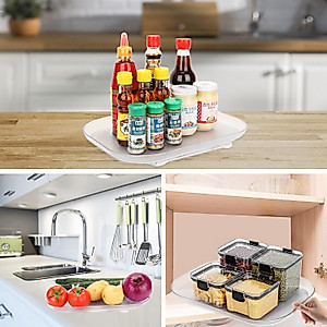 Rectangular Lazy Susan Turntable Lazy Susan for Fridge, Large Lazy Susan 15.67" 360° Rotating, Lazy Susan Organizer, Refrigerator organizing, Convenient for Multi-use Rectangular, FIT in All Fridge.