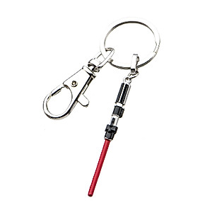 Star Wars Jewelry Unisex Adult Darth Vader Lightsaber Steel Key Chain, Silver/Red, One Size
