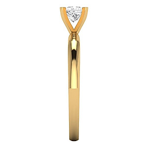 Clara Pucci 0.50 ct Princess Cut Solitaire Genuine Moissanite Wedding Bridal Designer Anniversary Engagement Ring in 14k Yellow Gold