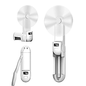 AICase portable folding small fan / USB charging treasure / mobile phone holder, silent mini fan, 2 speed, strong wind, suitable for home and office (ivory white)