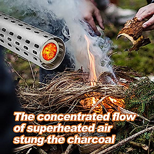 Skyflame Electric Charcoal Fire Starter and Lighter with Built-in Blower | Indoor Outdoor BBQ Smoker Grill Starter - Super Quick Electro Torch Ignites Briquettes Wood for Fireplace and Fire Pit