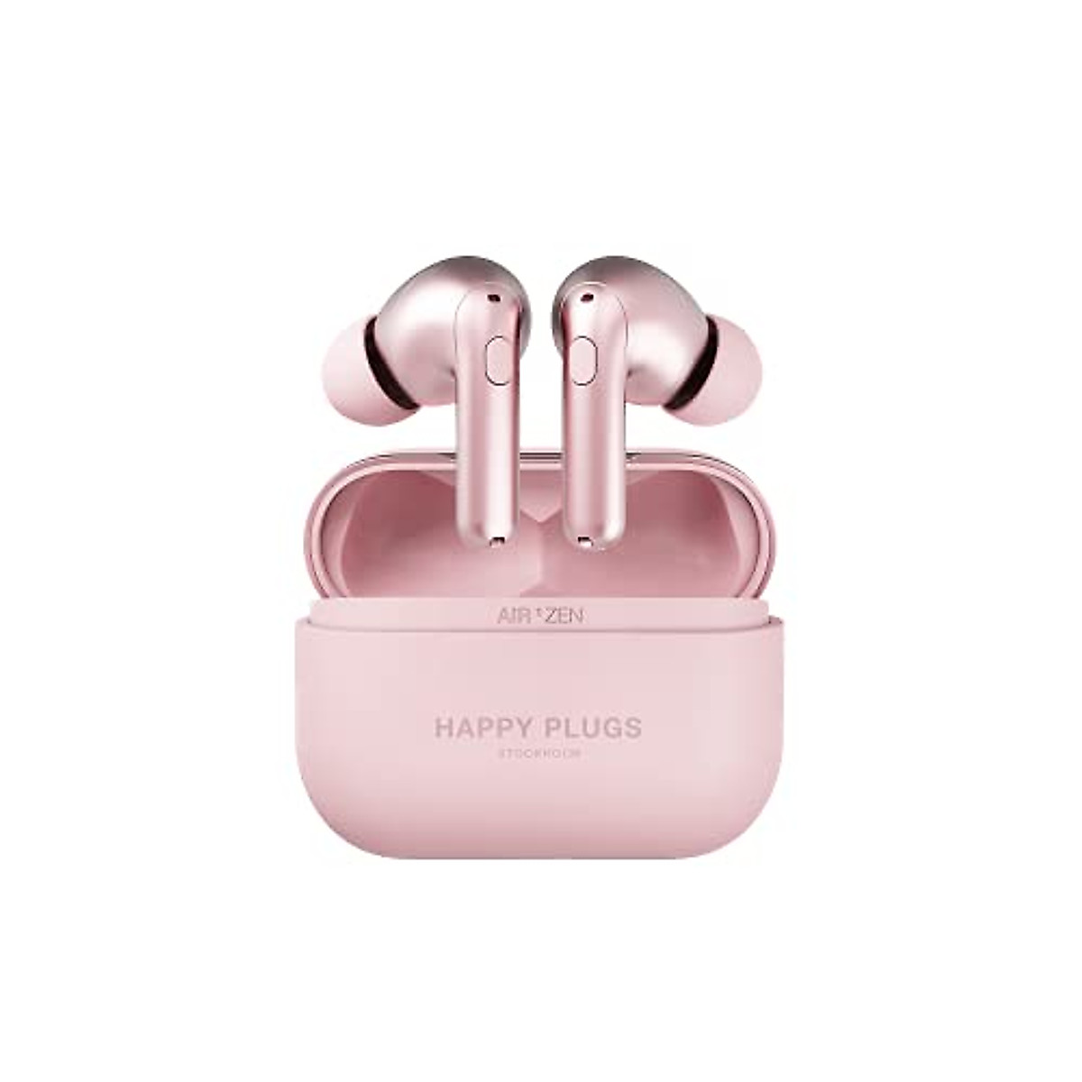 Happy Plugs Air 1 Zen – Fashion & Premium True Wireless in-Ear Earbuds – 30 Hours Battery Life – Passive Noise Cancellation - Pink Gold