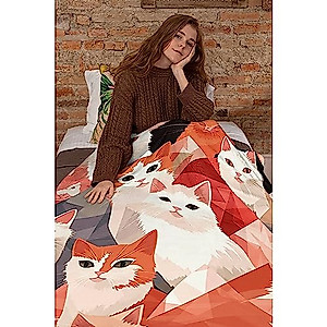 Funny Cats Blanket Special Blanket Gift for Woman Man Boys Girls, Soft Flannel All Season Home Room Bed Couch Sofa Living Dorm X-Small 40 x 30 Inch for Toddlers/Pets.