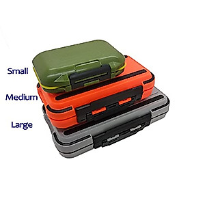 Waterproof Portable Tackle Box Organizer for Vest Small Case Mini Utility Lures Box Kayak fishing Containers For BASS Lures Jewelry Bead for Vest (Gray, MEDIUM)