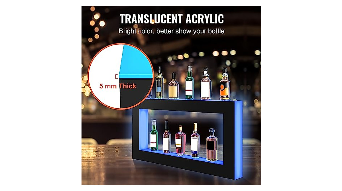 Illuminate Your Bar with VEVOR LED Display Shelf
