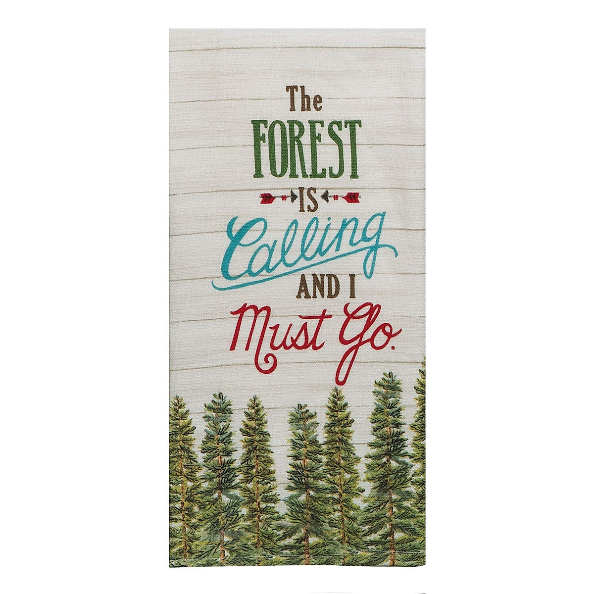 DHE Piece Woodsy Pine Tree Camping Kitchen Dual Purpose Towel Bundle, Forest is Calling and Take The Scenic Route, Multi colored