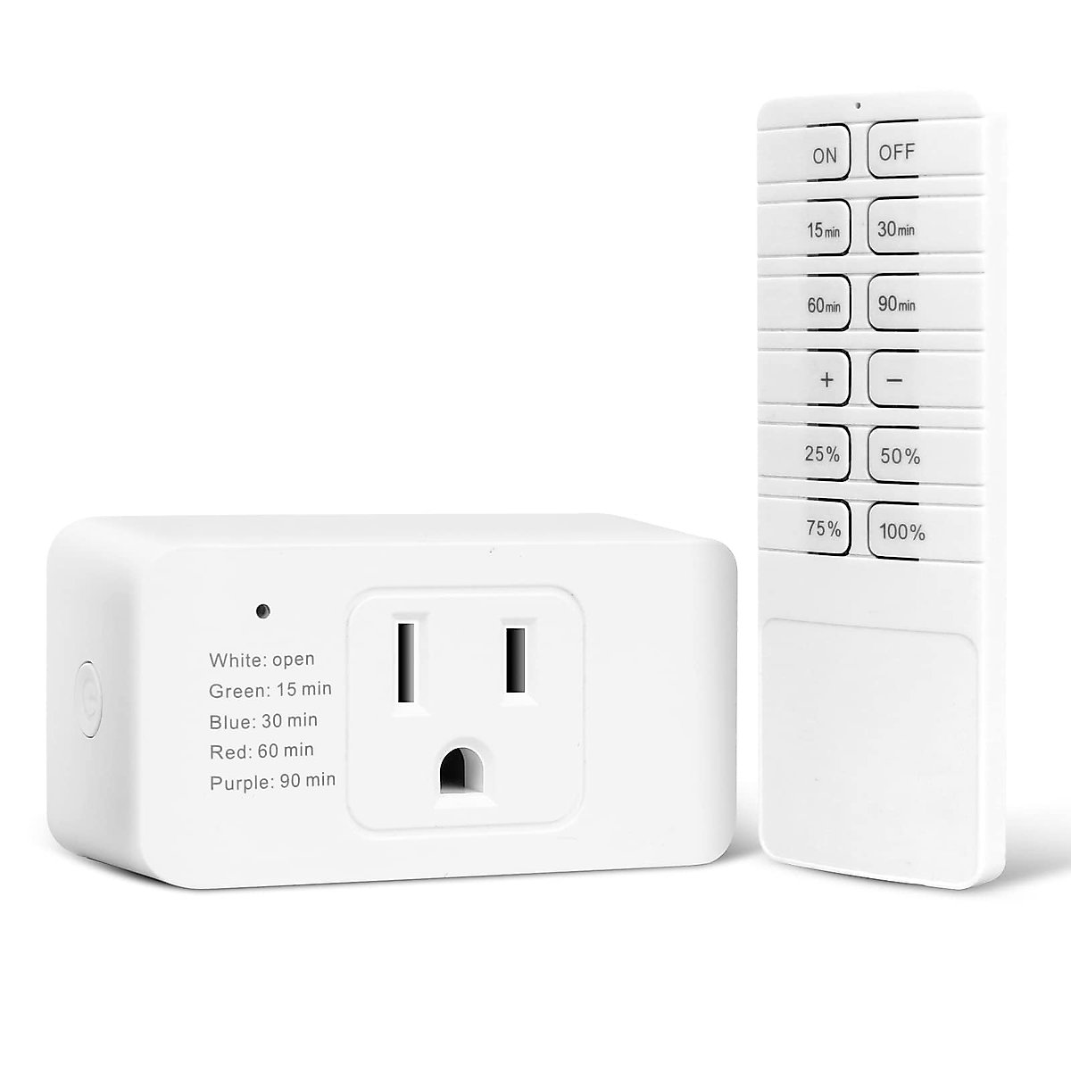 GMY Plug in Dimmer Switch for Lamp with Timer, Remote Control Indoor Dimmer for String Lights, Outlet Used for Dimmbale Patio Lights, 100ft RF Range, FCC Certified, Input AC100-240V