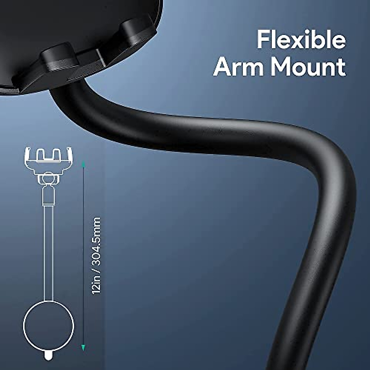 Qifutan Cell Phone Holder for Car Phone Mount Long Arm Dashboard Windshield Car Phone Holder Strong Suction Anti-Shake Stabilizer Phone Car Holder Compatible with All Phone Android Smartphone