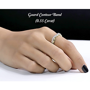 Dazzlingrock Collection 0.55 Carat (Cttw) Round White Diamond Contour Wedding Band for Women in 10K Yellow Gold, Size 8