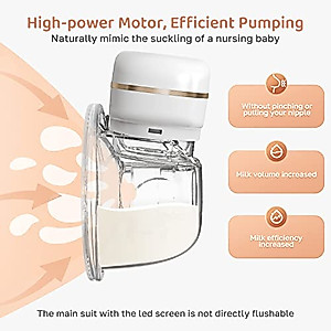 Coolever Wearable Breast Pump Hands Free, Great Suction for Electric Breast Pump, No Milk Leakage Portable Breast Pump, Low Noise&Pain Free, LCD Display, 3 Modes&9 Levels, 19+22+26mm Flanges, 2 Pack