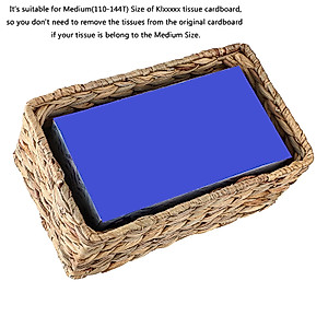 Sumnacon Tissue Box Cover Water Hyacinth Tissue Box Rectangular Tissue Holder Woven Tissue Cover Wicker Tissue Box Holder for Bathroom Toilet Table Desk Home Office Car