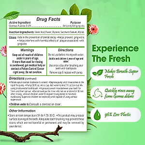 Stannous Fluoride Mouthwash - 10 Fl. Oz. 0.63% Antimicrobial Perio Rinse - Alcohol Free, Dye Free, Paraben Free - Refreshing Spearmint Flavor