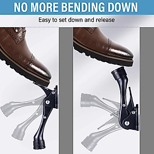 6 Pieces Heavy Duty Door Stops for Bottom of Door 6 Inch Kickdown Door Stops Black Metal Doorstop with Adjustable Rubber Tips Spring Door Stop Kick Door Stop Replacements