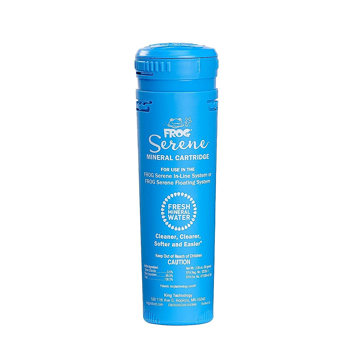 Frog Serene Mineral Replacement Cartridge for Hot Tubs for use only with Frog Serene in-Line and Floating Sanitizing Systems for Spas up to 600 gallons, Quick and Easy Hot Tub Sanitizer