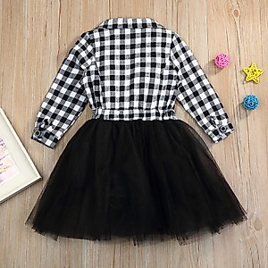 Goodplayer Little Kids Baby Girl Dresses Red Plaid Tutu Skirt Party Princess Formal Outfit Clothes (4-5 Years, White #a)