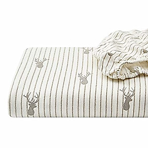 Eddie Bauer - Queen Sheets, Cotton Flannel Bedding Set, Brushed For Extra Softness, Cozy Home Decor (Deer Lodge, Queen)
