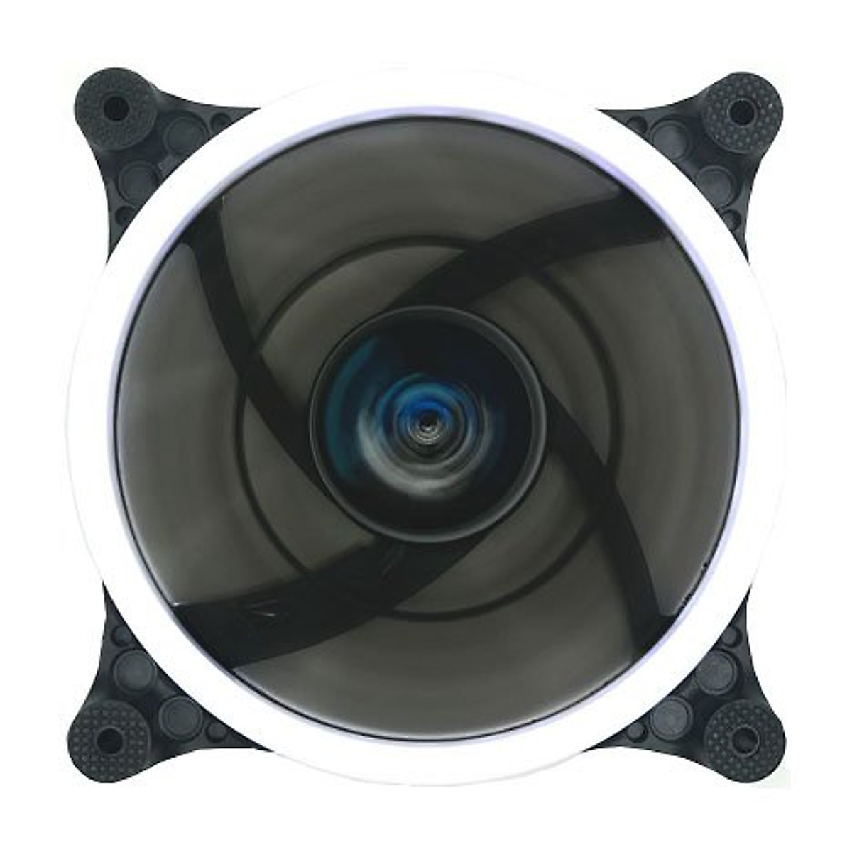 APEVIA 512L-CWH 120mm Silent Dual Rings White LED Fan with 32 x LEDs & 8 x Anti-Vibration Rubber Pads (5 Pk)