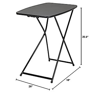 COSCO Multi-Purpose, Adjustable Height Personal Folding Activity Table, 2 Pack, Black