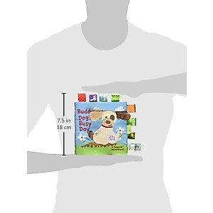 Taggies Touch & Feel Soft Cloth Book with Crinkle Paper and Squeaker, Buddy Dog