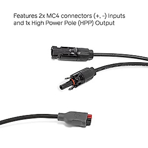 BioLite, Solar MC4 to HPP Adapter Cord, 15” for Solar Compatibility, Works with BaseCharge Power Stations
