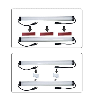 Litever Under Cabinet LED Light Bar Kits Plug in 3 pcs 12 inches Light Bars per Set Warm White 3000K 20W 1000 Lumen Dimmable for Kitchen Cabinets Counters Bookcases (3 Bars Kit-3000K)