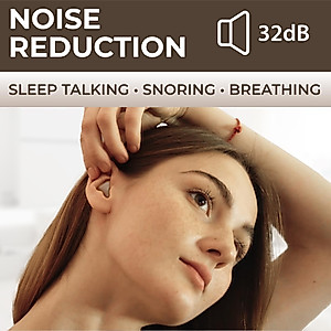 PQ Wax Ear Plugs for Sleep - 6 Silicone Wax Earplugs for Sleeping and Swimming - Gel Ear Plugs for Noise Cancelling, Ear Protection - Sleeping Earplugs with Sound Blocking 32 Db (6-Pillows). Beige