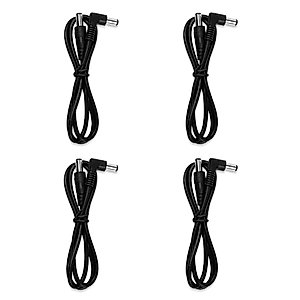 pigtone Guitar Pedal Power DC 5.5X2.1 Cable, Male to Male, 60 CM Effect Power Supply Cord (4 Pack)